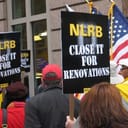 picket (【Noun】a blockade of a workplace or other building by people who ...