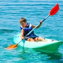 paddle (【Noun】a pole with a wide, flat part that is used to move a ...