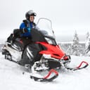 snowmobile (【Noun】a vehicle that can travel over snow and ice ) Meaning ...