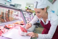 butcher (【Noun】a person whose job is cutting and selling meat in a shop ...