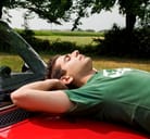 pull over (【Phrasal Verb】(of a vehicle) to move to the side of the road ...