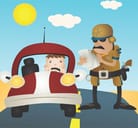 pull over (【Phrasal Verb】(of a vehicle) to move to the side of the road ...