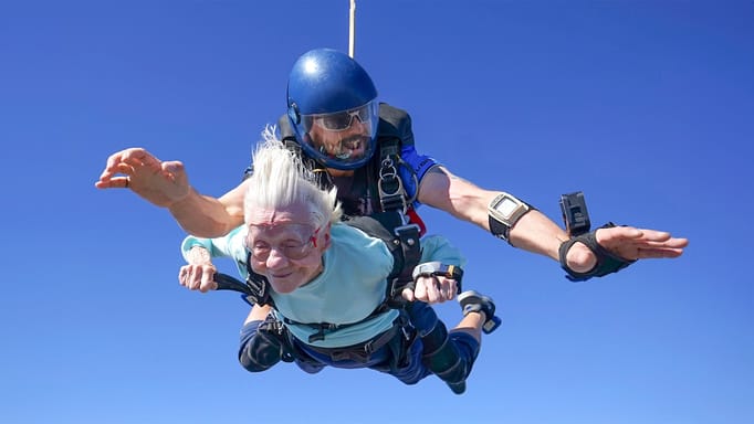 Woman, 104, Aims for Record as World's Oldest Skydiver | Engoo Daily News