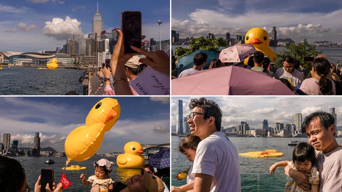 Hot Weather Deflates Giant Plastic Duck in Hong Kong | Engoo Daily News