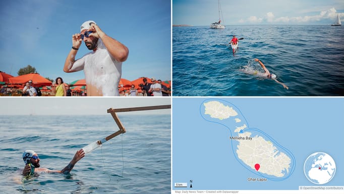 Maltese Swimmer Breaks Record for Longest Sea Swim | Engoo 每日新闻