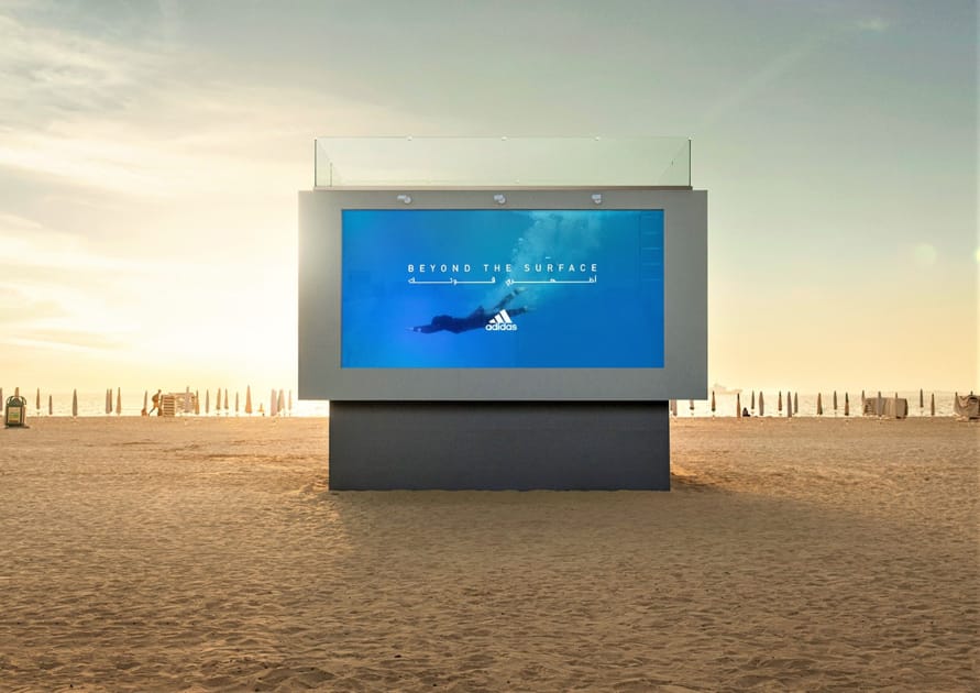 Adidas Puts Swimming Pool Billboard on Dubai Beach | Engoo 每日新闻