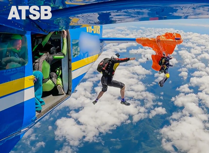Photos Show Skydiver Tangled in Plane's Wing | Engoo Daily News
